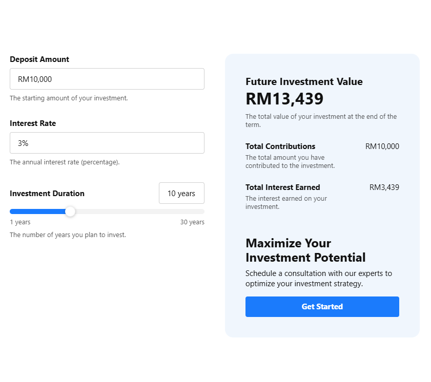 Fixed Deposit Calculator Malaysia | Free FD Interest Estimator